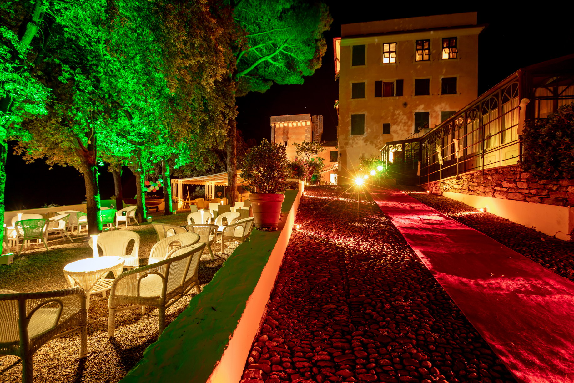 Matrimonio al castello Canevaro di Zoagli in Liguria, service audio e luci